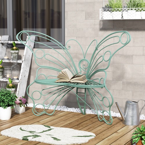 Metal Garden Bench Butterfly Chair Patio Garden Vintage Decorative ...