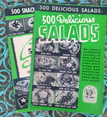 Bundle Of 2 Vintage Cook Books 500 Salads And 500 Snacks! | eBay