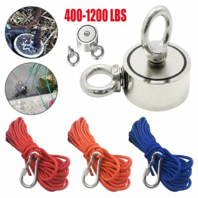 Strong Fishing Magnet Kit Neodymium Pull Force 10M Rope Carabiner 400 ...