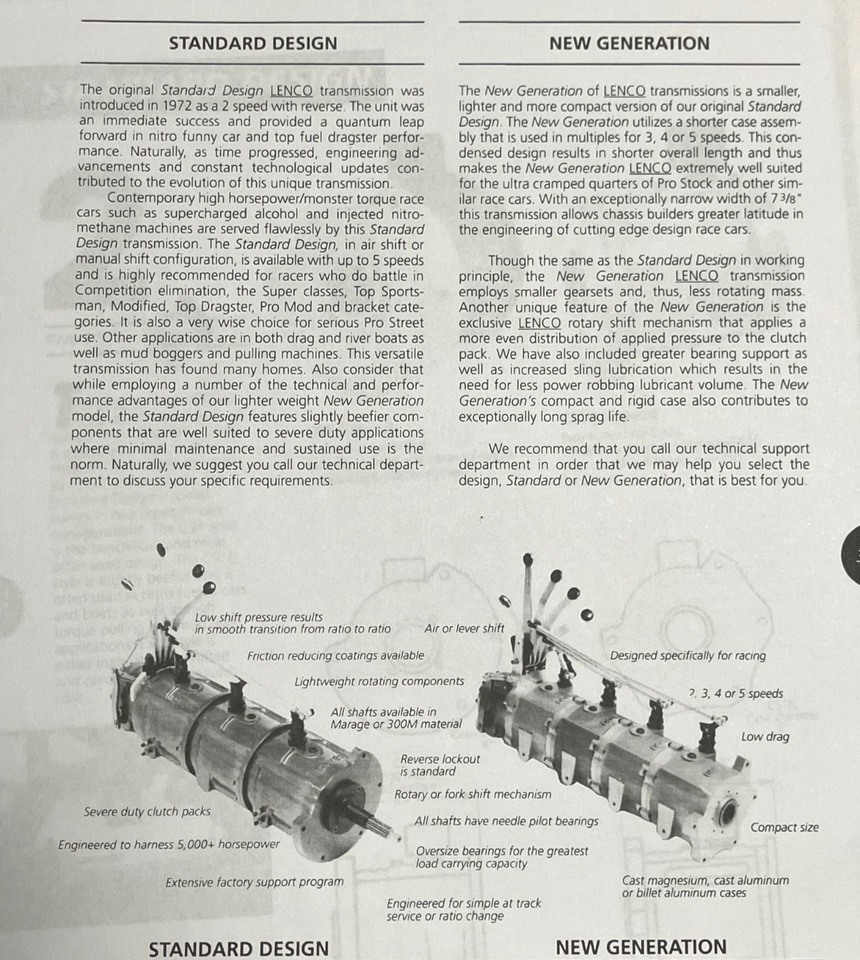 Vintage 1990's Lenco Catalog Transmission Shifter Car Boat Drag Racing ...