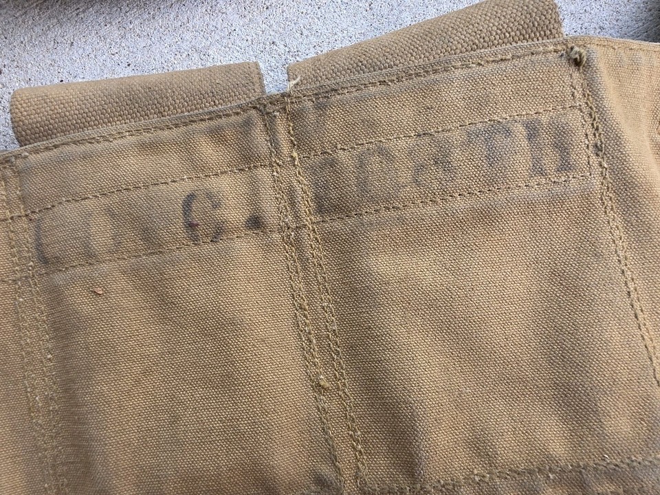 US WW1 1918 BAR Magazine 3 Pouch Bandolier RIGHT Side KHAKI BANDOLEER ...