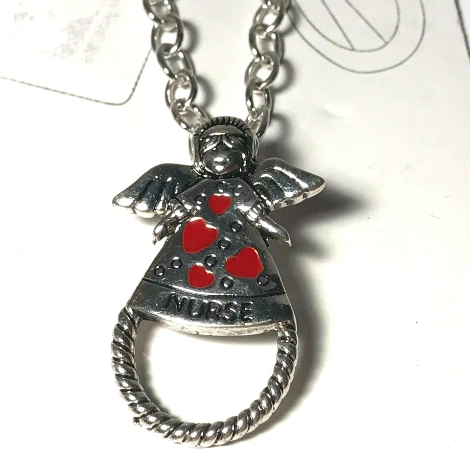 Nursing Guardian Angel ID Badge Holder Lanyard Eyeglass Holder RN LPN ...