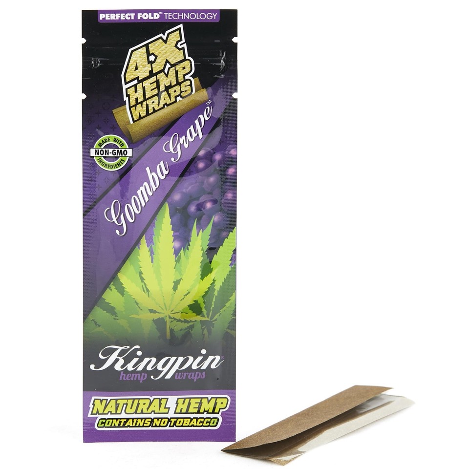 Kingpin Wraps - Goomba Grape Flavor - Full Box of 25 Pouches, 4 Per ...