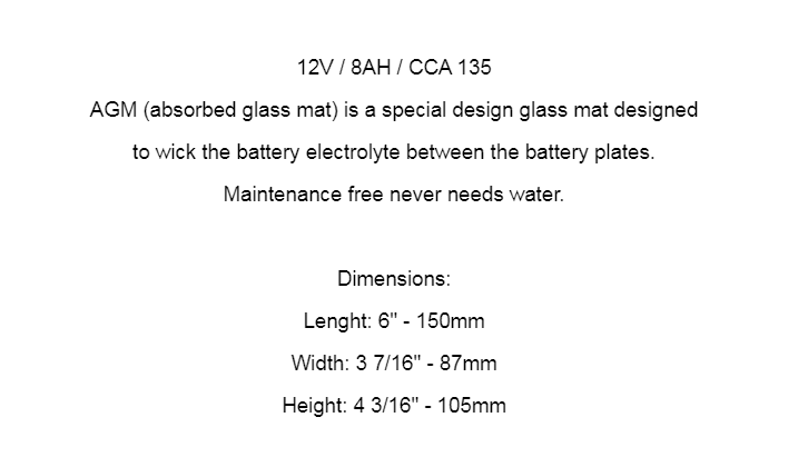 Caltric AGM Battery for Polaris Ranger 150 EFI 2018-2020 / ACE 150 EFI ...