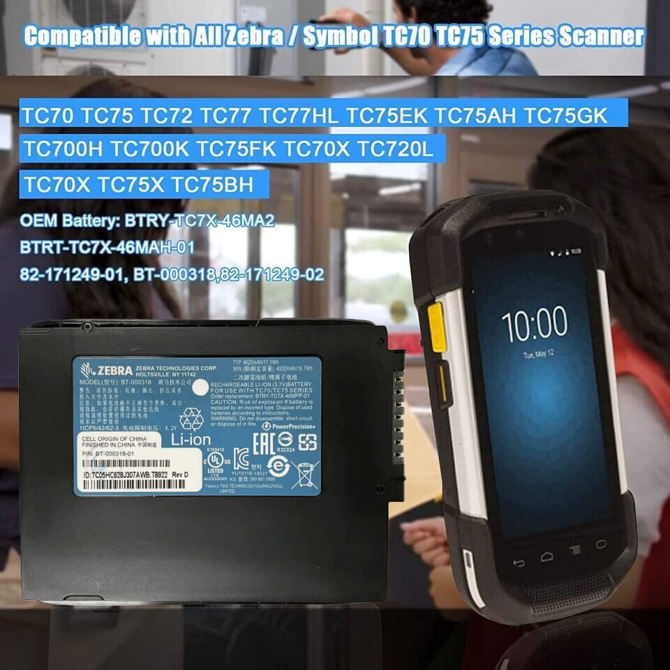 5/10/15 Pk Original Battery for Zebra TC70/TC75 BT-000318-01 BTRY-TC7X ...