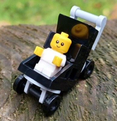 NEW LEGO BABY in STROLLER MINIFIG LOT minifigure city town figure white ...