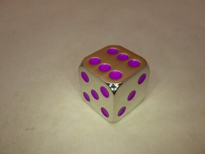 Purple Pips Silver Colored Metal 15mm D6 (Six-Sided) Die -Tabletop ...