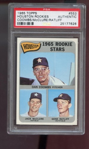 1965 Topps #553 Houston Astros ROOKIE Stars Dan Coombs Jack McClure ...
