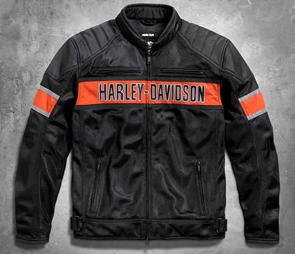 Harley Davidson Men's Trenton Mesh Riding Jacket Motorcycle Mesh Fabric ...