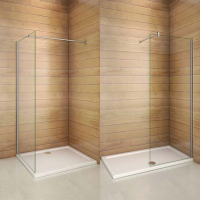 Walk In Tall Shower Screen Panel Wet Room Enclosure Cubicle 8mm NANO ...