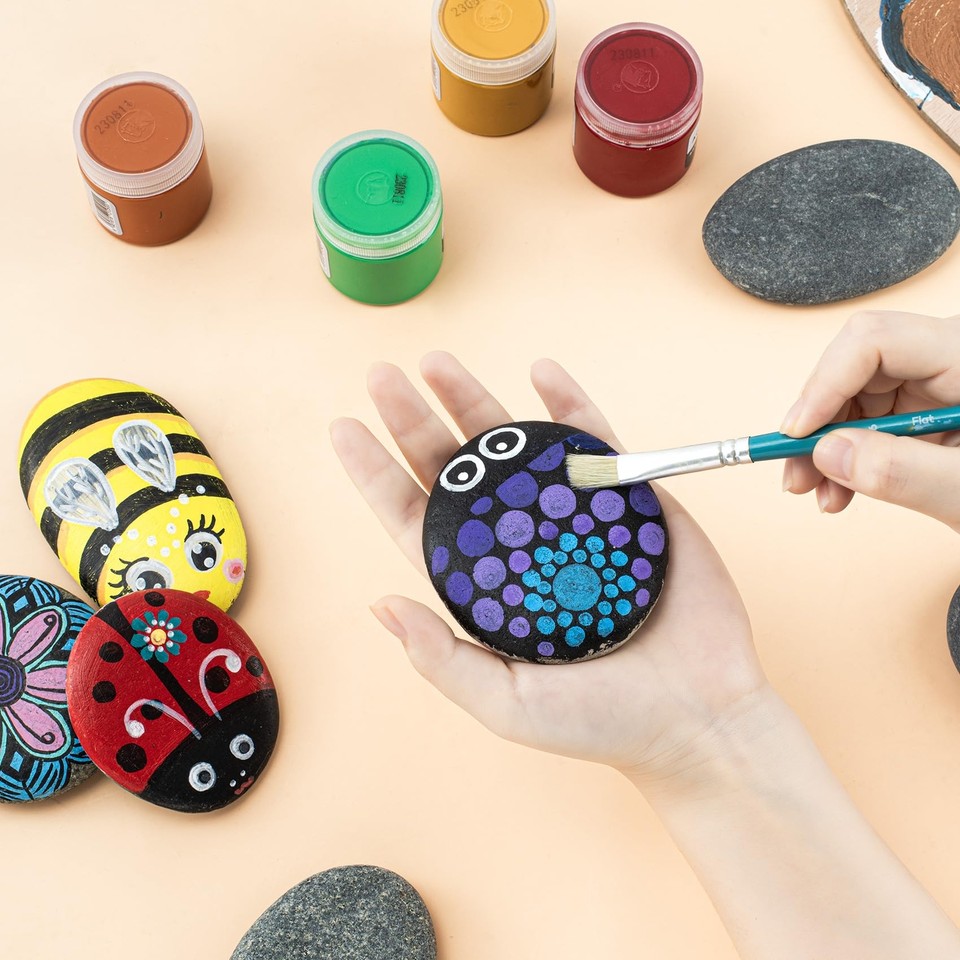 20 PCS Large River Rocks for Painting - Smooth Flat Stones for Crafts ...