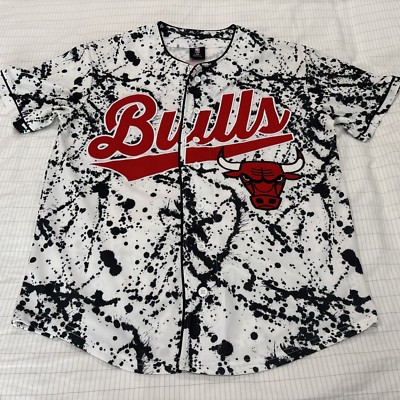 NBA UNK Chicago Bulls 1966 Ink Splatter Baseball Style Basketball ...