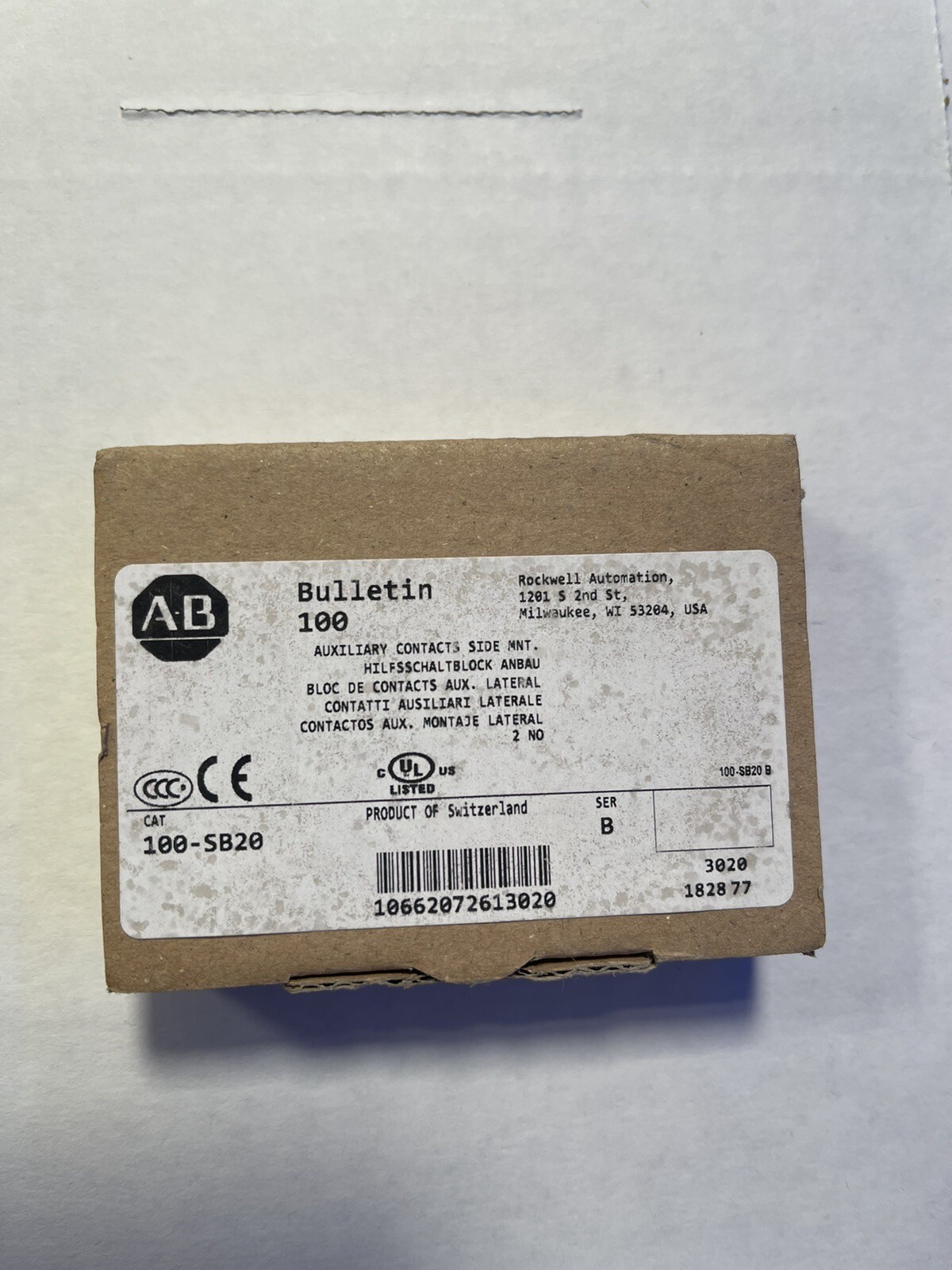 100-SB20 Auxiliary Contacts Side Mnt. | eBay