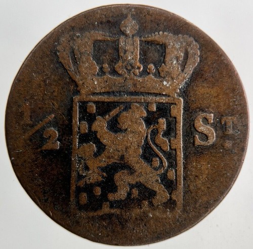 1826 Netherlands East Indies ‘Nederl Indie’ 1/2 Stuiver Coin ...