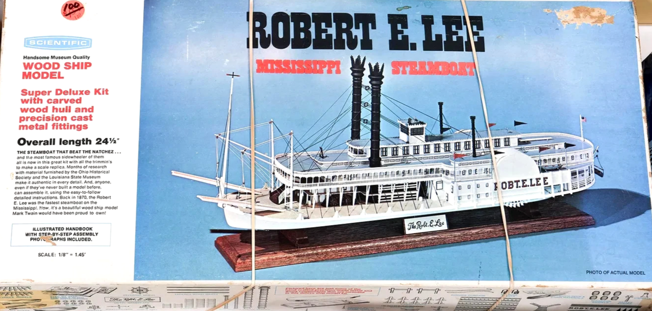 Vintage Robert E Lee Mississippi Steam Paddle Boat Wooden Model Kit ...