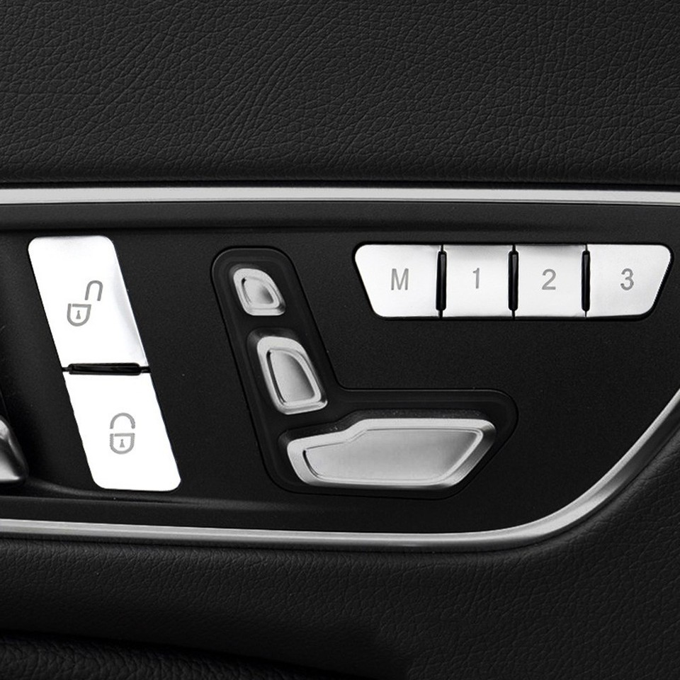 Door Lock Buttons Cover Trim Decoration Trim Chrome Plastic High ...