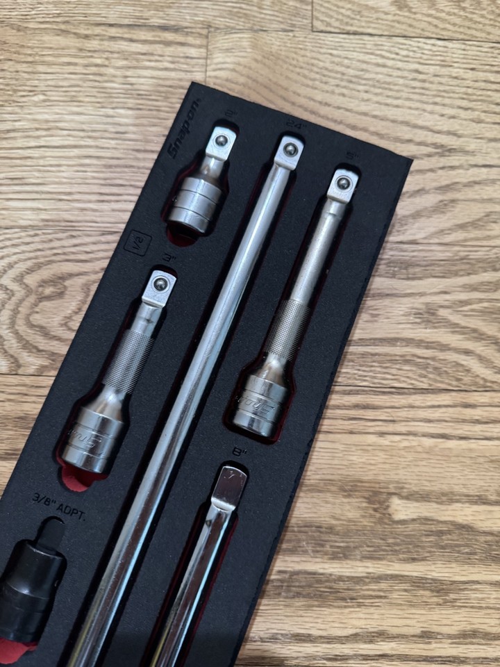 Snap On Tools NEW 309ASXFR 9 Piece 1/2” Drive Extension Accessory Foam ...