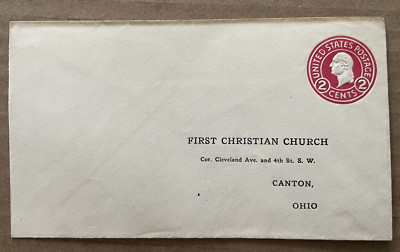 Vintage FIRST CHRISTIAN CHURCH Mailing Envelope Cleveland Ave 4th St SW ...