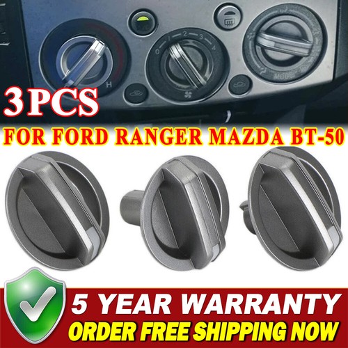 3Pcs AC Heater Fan Control Knobs Fit For Ford Ranger PJ PK Mazda BT-50 ...