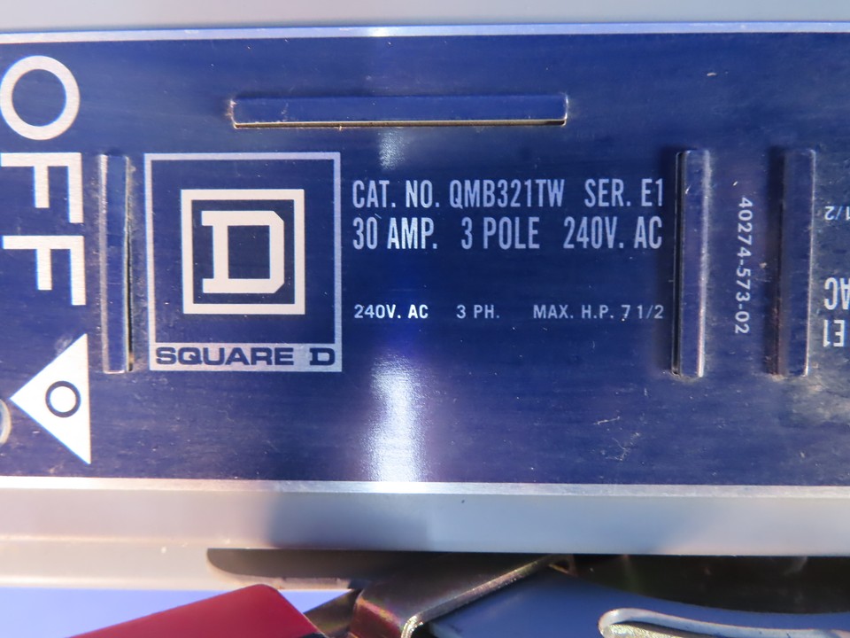 SQUARE D PANELBOARD TWIN SWITCH QMB321TW 30A 240V 3P 3PH FUSIBLE TYPE ...