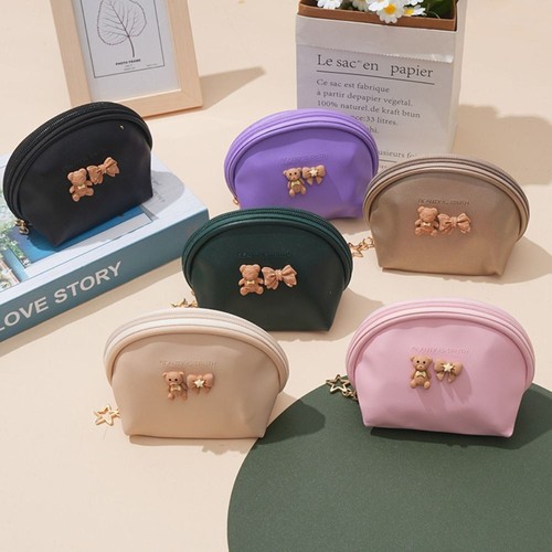 Portable Coin Purse Bear Bow Lipstick Storage Bag Key Pouch Women Girls ...