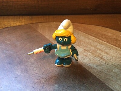 Nurse Smurfette Figure 20139 1981 Hospital Smurf 2-inch Plastic ...