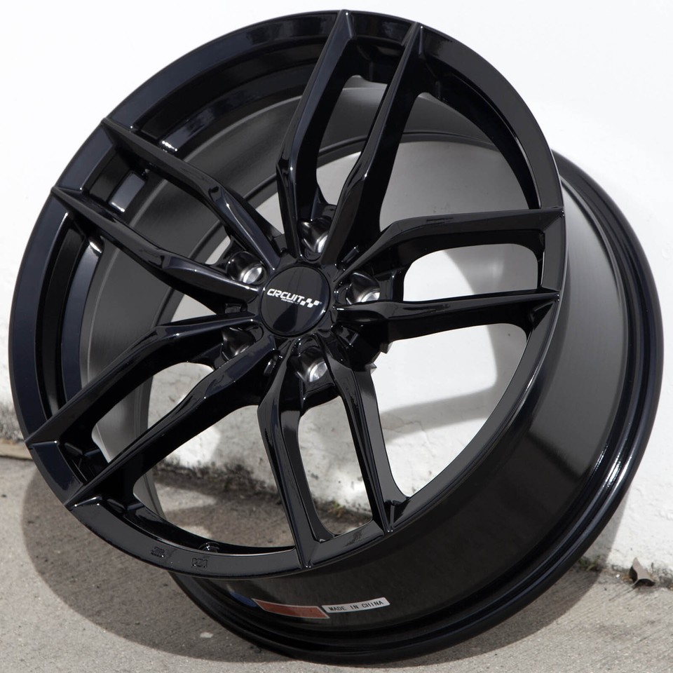 CIRCUIT PERFORMANCE CP34 17x7.5 5x114.3 +35 FULL GLOSS BLACK WHEELS ...
