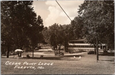 1940s FORSYTH, Missouri RPPC Photo Postcard CEDAR POINT LODGE Roadside ...