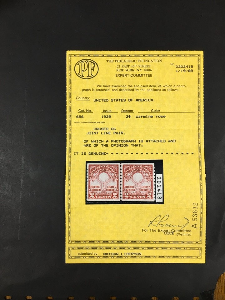 momen: US Stamps #656 Mint OG NH LP PF Cert LOT #88492 | eBay
