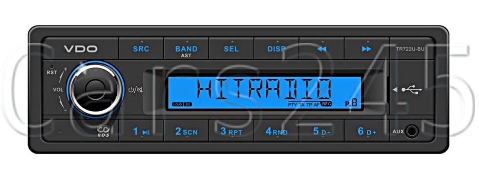 VDO TR722U-BU Radio USB MP3 WMA 24V Car | 90 Day | Aftermarket