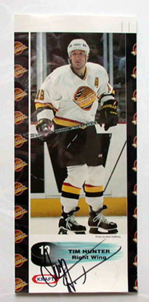 Original 1995-96 NHL Vancouver Canucks Tim Hunter Signed Hockey Photo ...