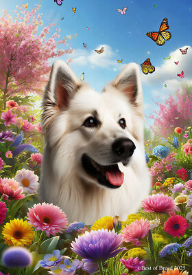 German Shepherd White Spring Butterflies Flag | eBay