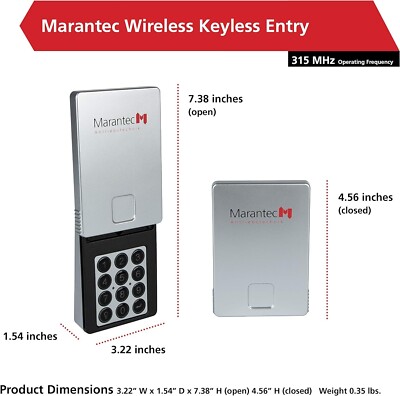 Marantec M13-631 315MHz WirelessEntry Keyless Keypad Garage Door Opener ...