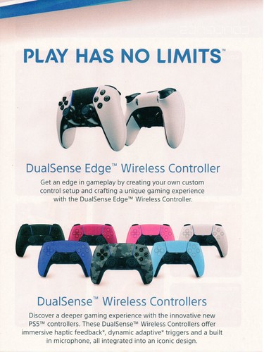 2023 Video Game Controllers PRINT AD WALL ART - PLAYSTATION 5 DUALSENSE ...