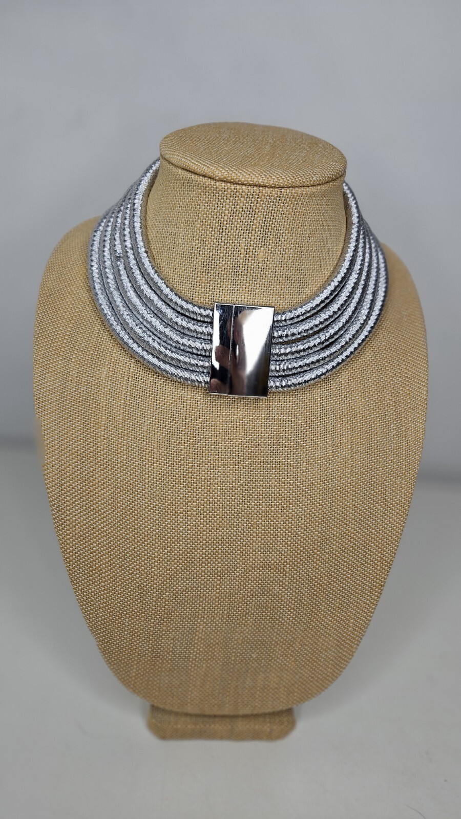 Metallic Collar Necklace Choker Silver Ball Bead Clea… - Gem