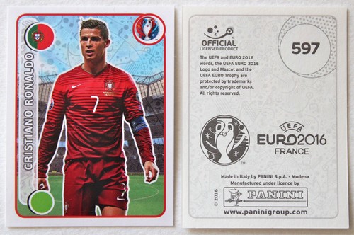 Panini Soccer Sticker Card Cristiano Ronaldo CR7 IN Action No. 597 | eBay