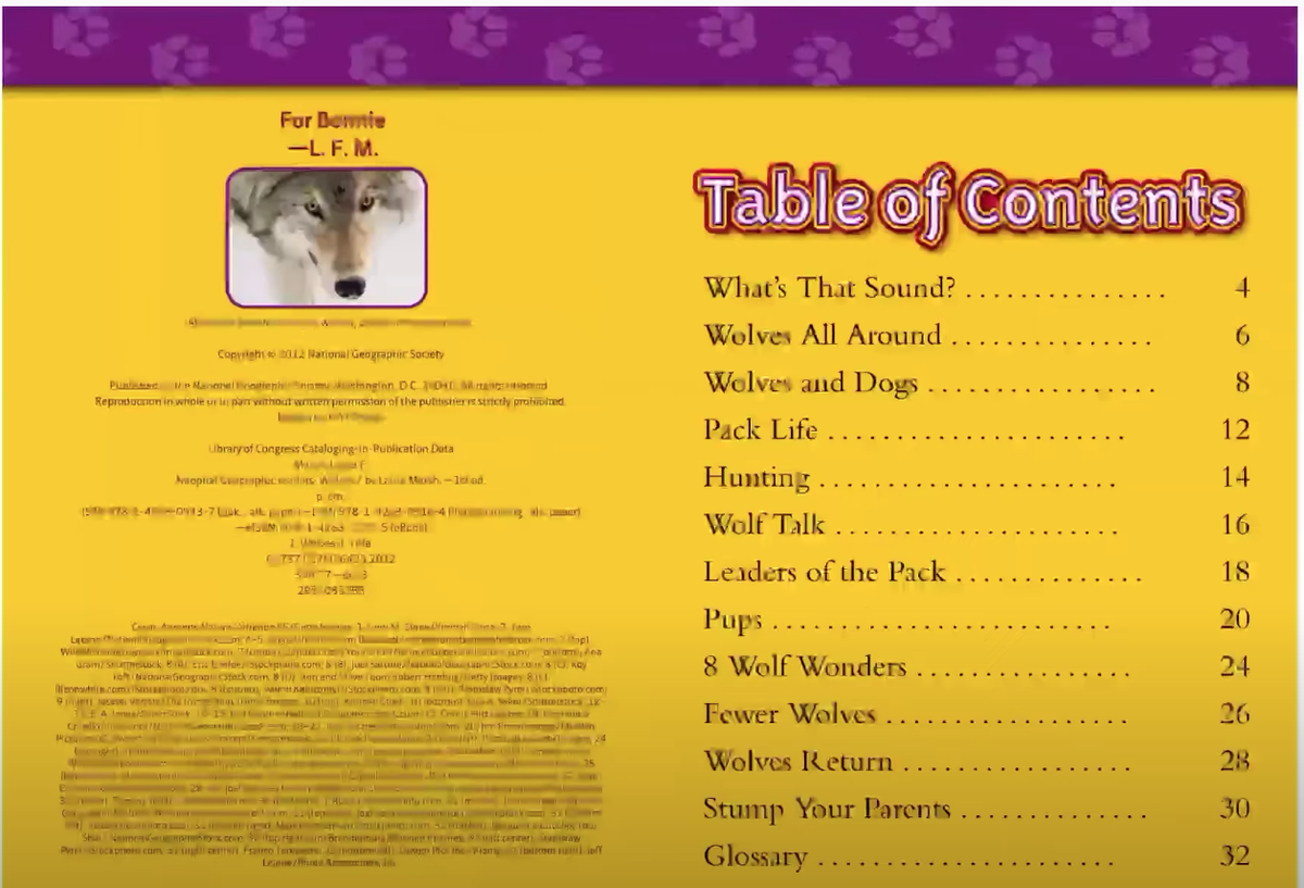 Table Of Contents For Kids Kids Together Table Of Contents Page