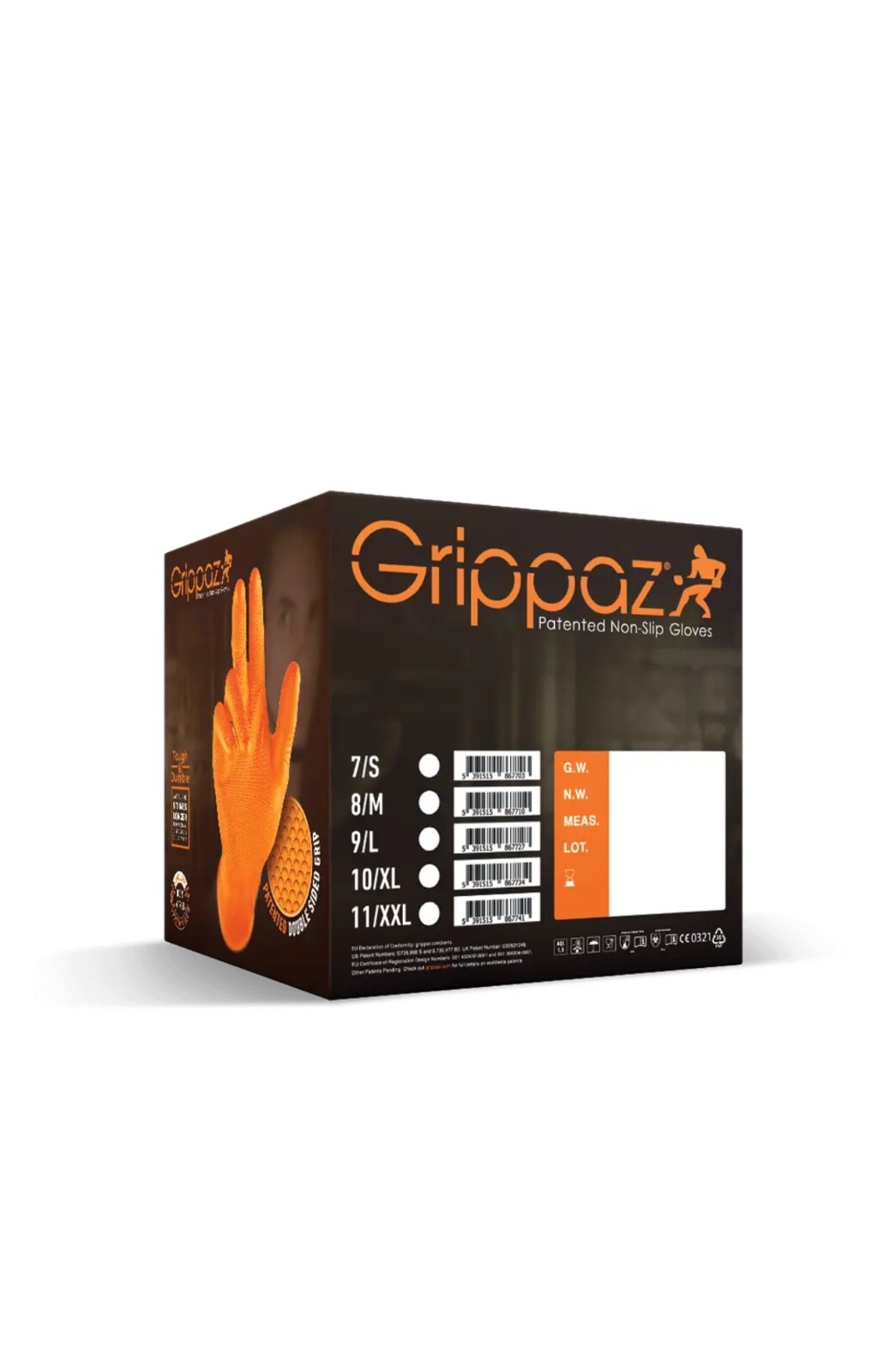 Grippaz Semi-Disposable, Orange & Black Fish Scale Grip Gloves, Pack of ...