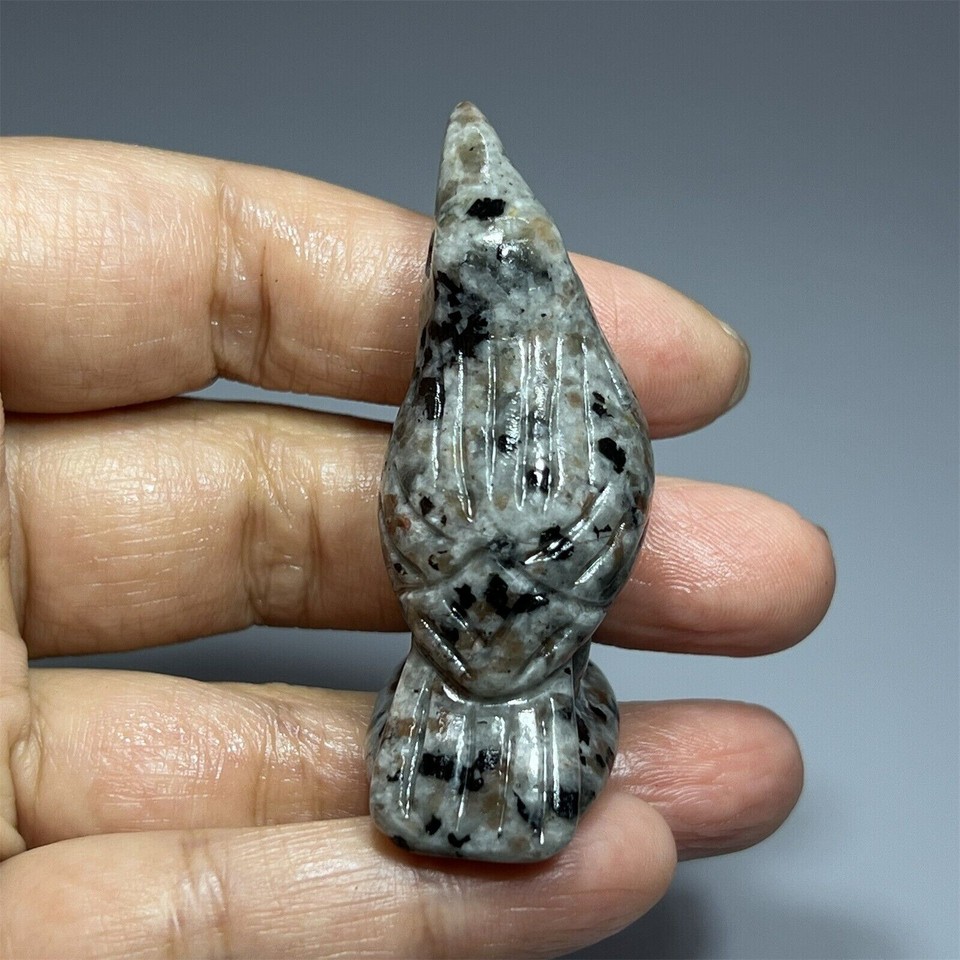 Natural Emberlite Stone Crow UV Reactive Sodalite Raven Statue Home ...