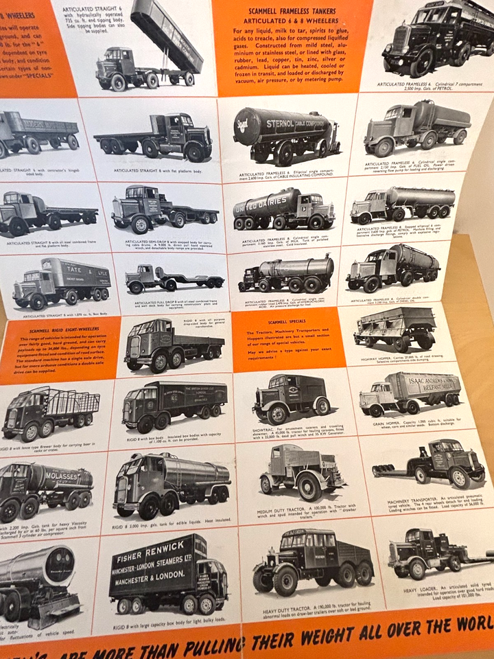 SCAMMELL LORRY / TRUCK BROCHURE - MODEL RANGE - 1940s / 50 s ? | eBay UK