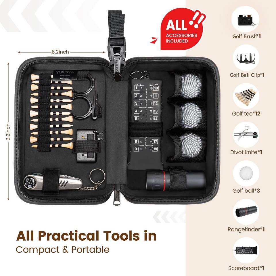 Golf Accessories Kit for Men, Golf Stuff Set with Leather Case, Golf ...