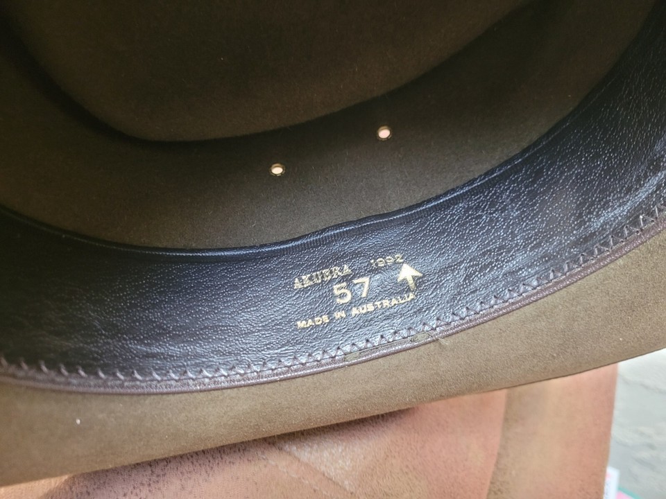 Authentic Australian Akubra - Military Slouch Hat - Khaki Fur Felt ...