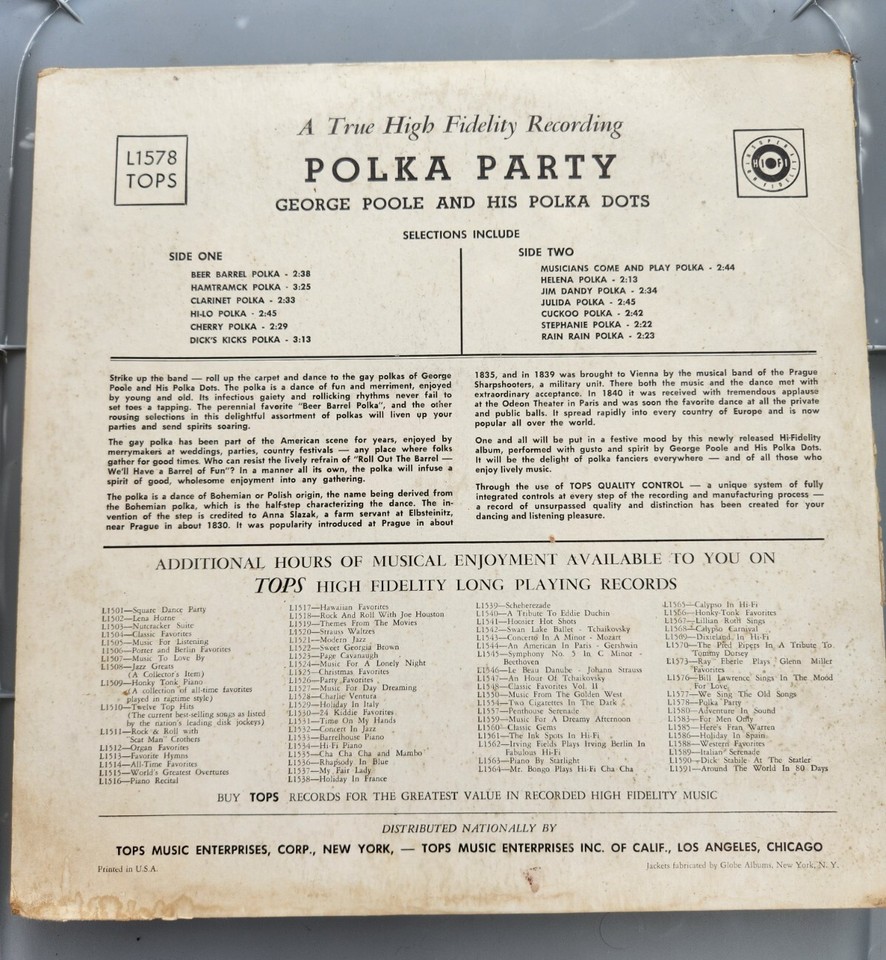 George Poole And His Polka Dots, ‎ Polka Party, Vinyl, LP, 1957 Tops ...