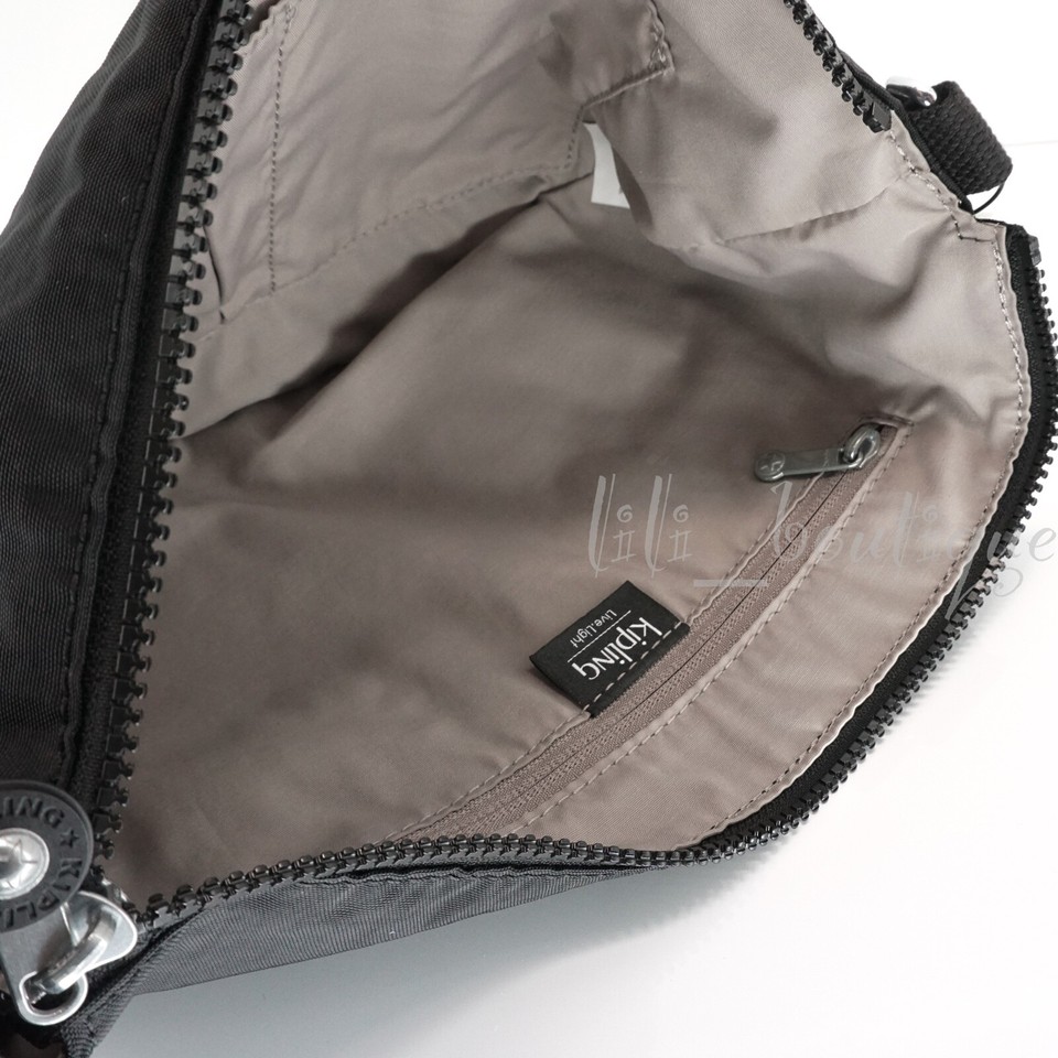 NWT Kipling KI7130 Emelia Shoulder Crossbody Bag Zipper Polyamide Black ...