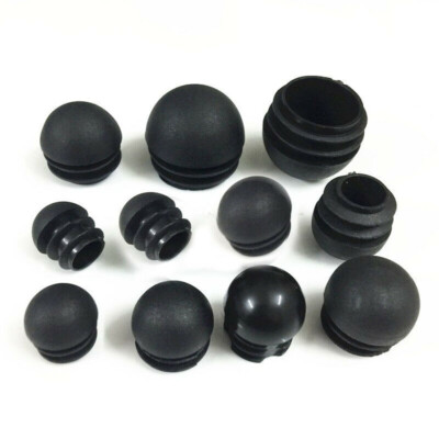 Domed Round Plastic Black Blanking End Cap Caps Tube Pipe Inserts 16mm ...