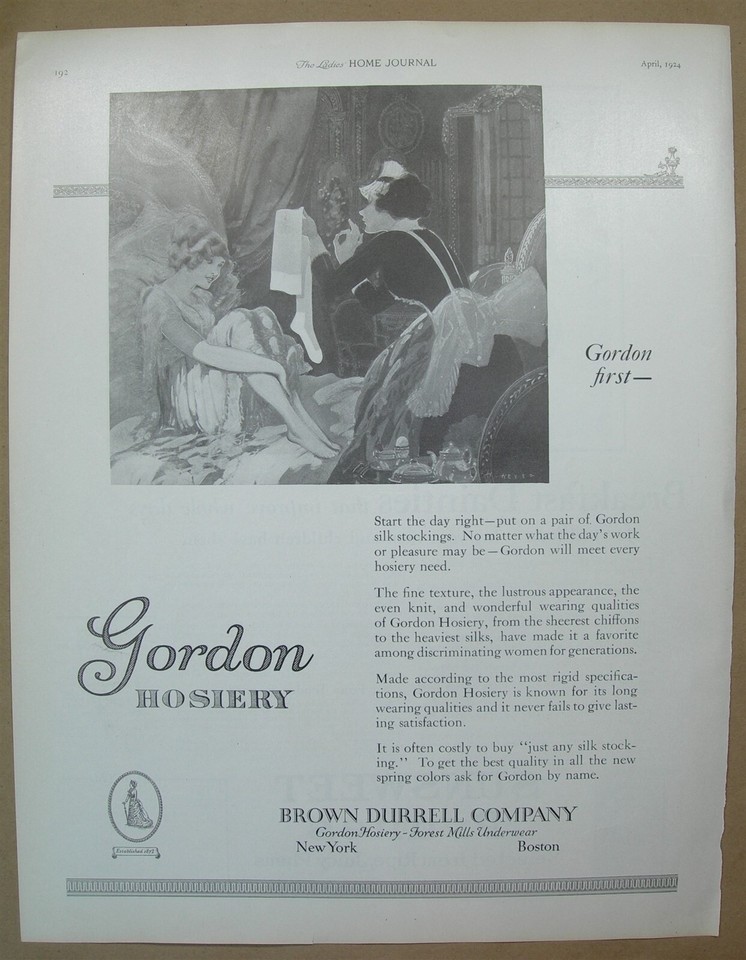 1924 Vtg Big ad Sunsweet Prunes ripe juicy plums- Gordon Hosiery silk ...