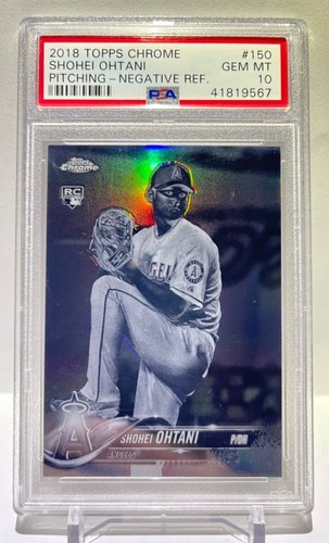 2018 Topps Chrome Shohei Ohtani #150 Negative Refractor RC PSA 10 GEM ...