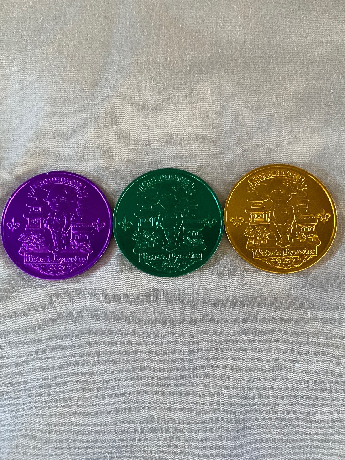 2020 KREWE OF ENDYMION MARDI GRAS DOUBLOONS, SET OF 3 - PURPLE, GREEN ...