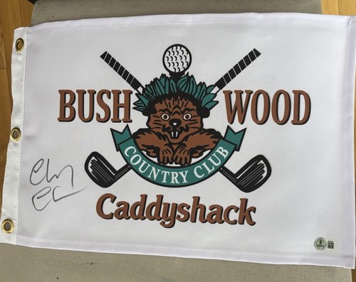 Chevy Chase Signed Auto Caddyshack Bushwood Country Club Golf Flag ...