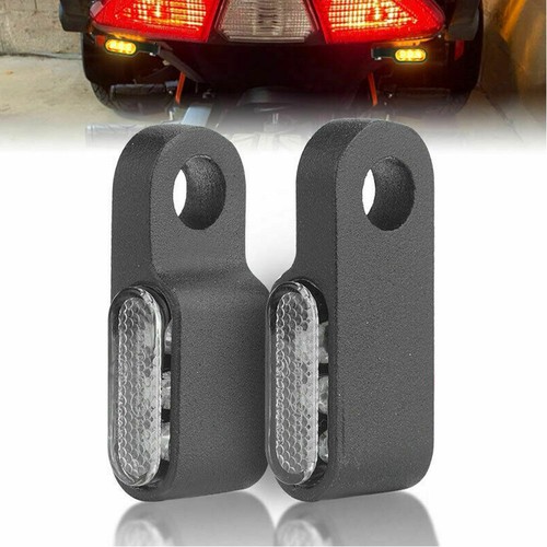 Universal 2PCS Motorcycle Black LED Turn Signal Light Indicators Amber ...